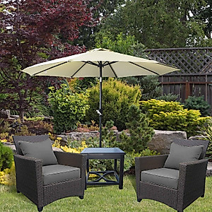 All Smiles Outdoor Seat Cushions for Patio Furniture Set of 24x24 Inch for Waterproof Replacement Cushions with Removable Cover for Chair Yard Garden Deck，Dark Gray