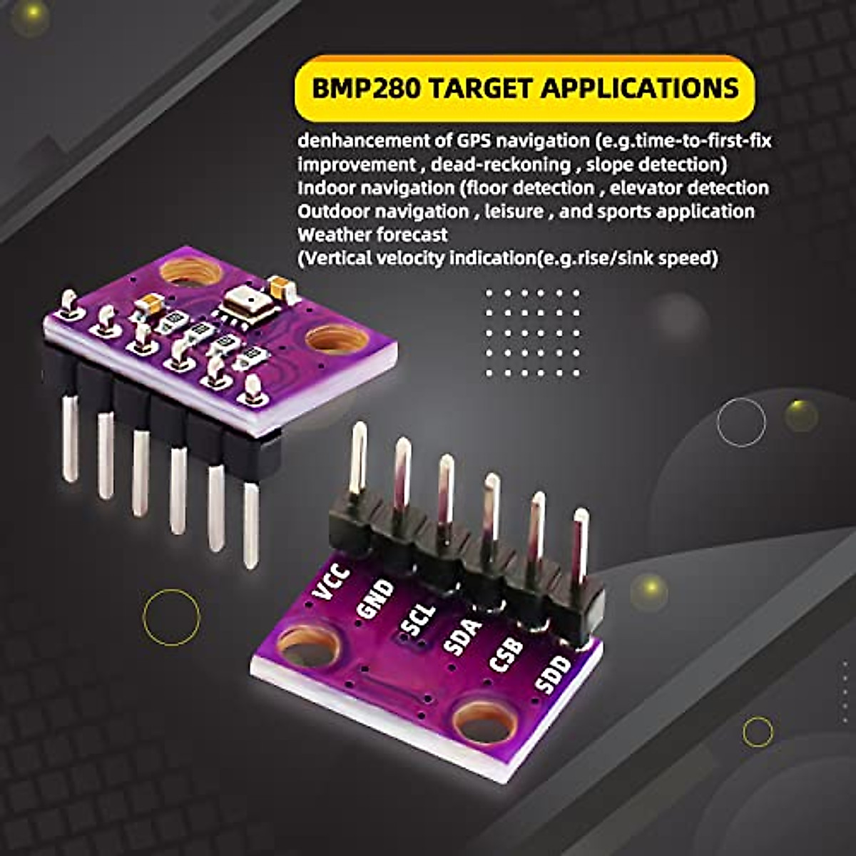 DaFuRui 5Pack GY-BMP280-3.3 Atmospheric Pressure Sensor Temperature Sensor Breakout Compatible for Arduino