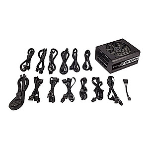 Corsair CP-9020094-UK RM1000x 1000 W 80 Plus Gold Certified Modular 135 mm Thermally Controlled Fan Power Supply Unit - Black