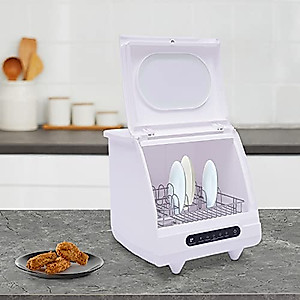 1200W Portable Countertop Dishwasher Compact Dish Washing with 5 Washing Programs 360° Spray Arms Mini Display Dishwasher for Small Apartment Office and Home Kitchen
