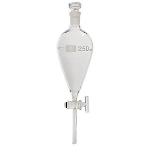 GSC International SFGS250 Separatory Funnel with Glass Stopcock, 250ml