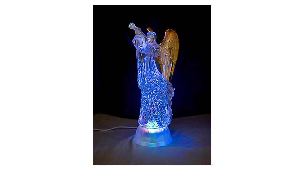 Dalax Light Up Angel Figurine - Sparkling Multi-Color LED Decor