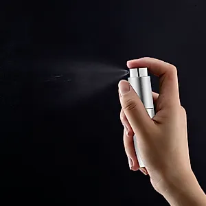 IRON BILL 2 PCS/8ml Portable Mini Perfume Atomizer bottles, Empty Refillable Spray Bottle with 3 Types of Refill Tools, Pocket Travel Perfume Sample Bottles(Matte Black&Silver)