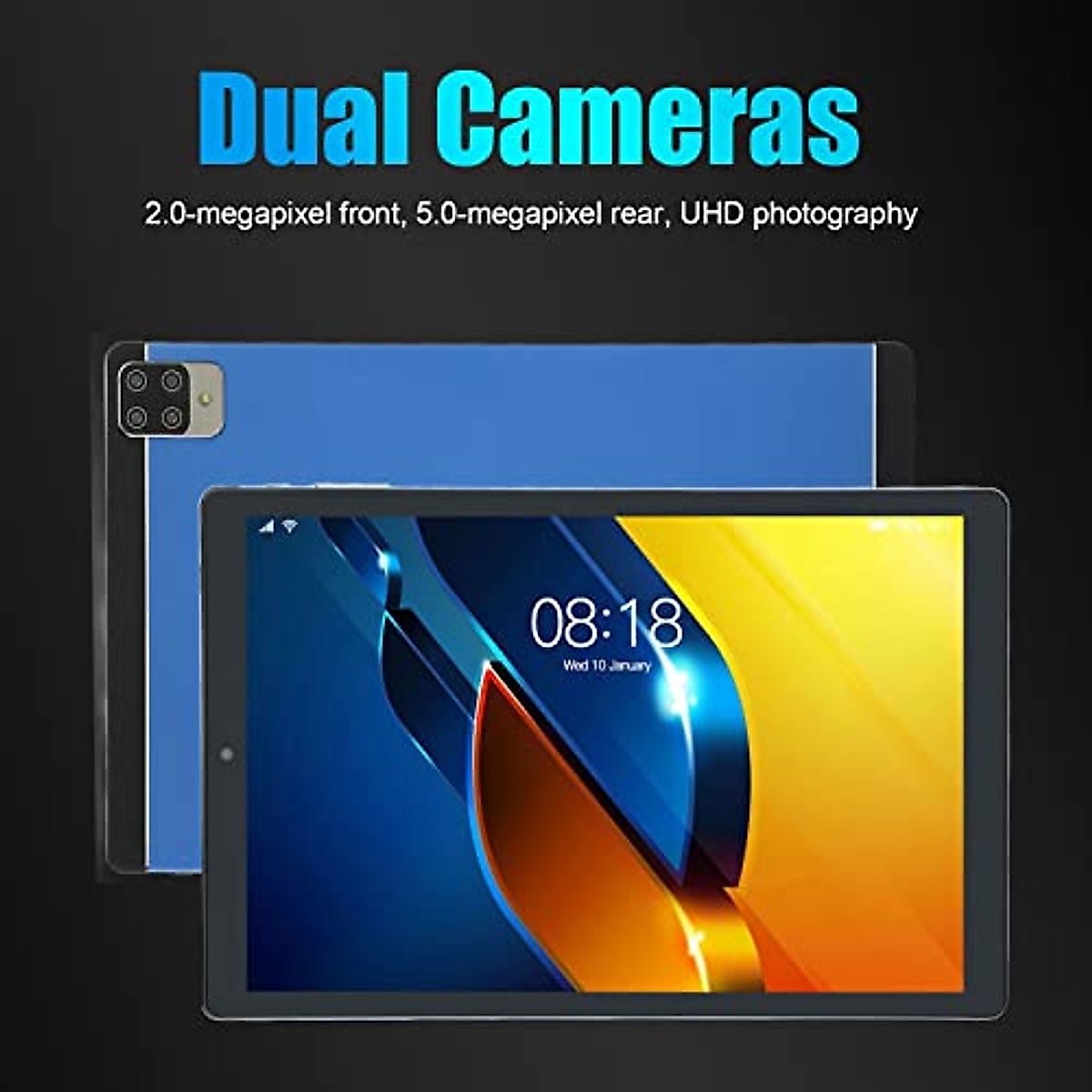 10.1inch Tablet Android 12 Tablets, 5G WiFi 10 Core CPU Processor 6GB 128GB Dual SIM Tablet with 8800mAh Battery, GPS Bluetooth 5.0, Dual Speakers, 1960x1080 IPS HD Calling Tablet, Dual Camera(#1)