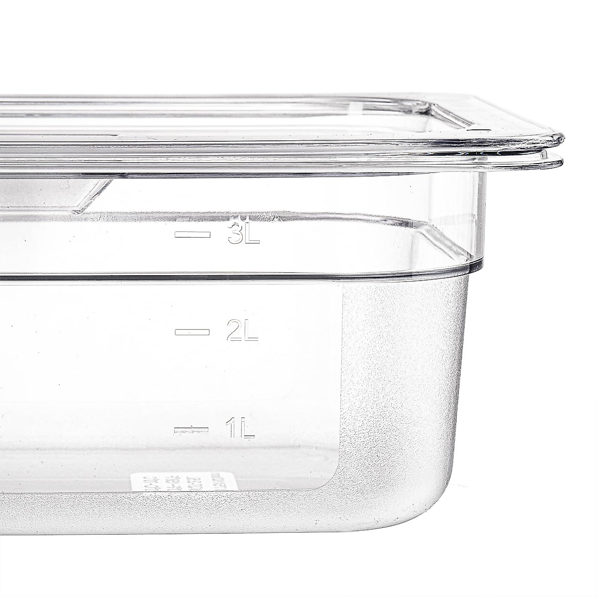 Bekith 6 Pack Plastic Clear Food Pans with Lids, 1/3 Size 4 Inch Deep Stackable Commercial Polycarbonate Pans for Kitchen Restaurant Food Prep, Freezer-Safe