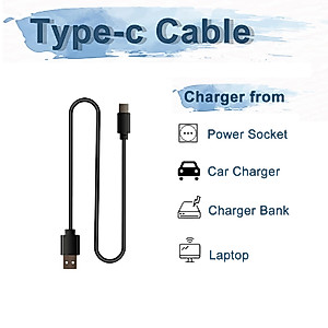 UV-5R Battery Enlarge Rechargable Type-c Charger 3800mAh BL-5 for Walikie Talkie BF-F8HP UV-5RE RD-5R UV-5RTP UV-5X3 USB-C Ham Radio Accessories (BL-5L BAOFENG Battery Series)