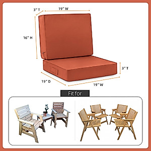 Favoyard Deep Seat Patio Cushion Set 19 x 19 Inch Waterproof Outdoor Chair Cushions for Patio Furniture with Fade Resistant and Removable Cover with Handle & Adjustable Straps for Patio, Yard, Garden