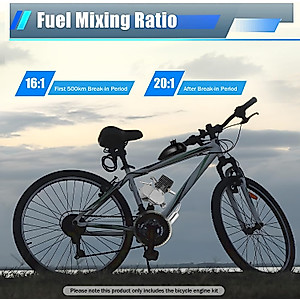 100cc Bicycle Engine Kit, 2-Stroke Gas Motor Bike Kit Air-Cooling Bicycle Motorized Full Set Super Fuel-efficient for Most 26" /28" Bikes Bicycle Scooter…