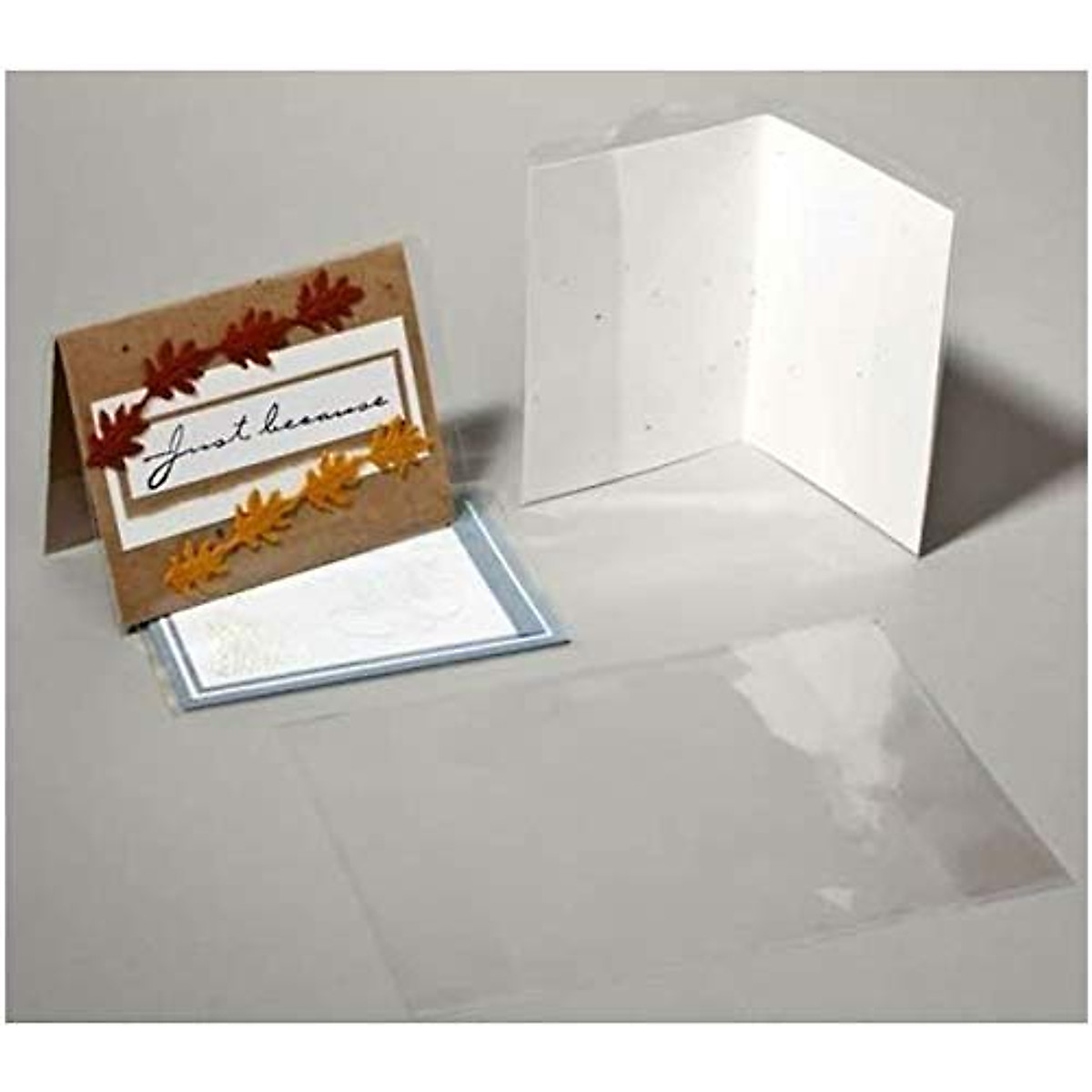 SKEMIX 100 Clear Greeting Card Jackets for A2 Card & Envelope Package Protection