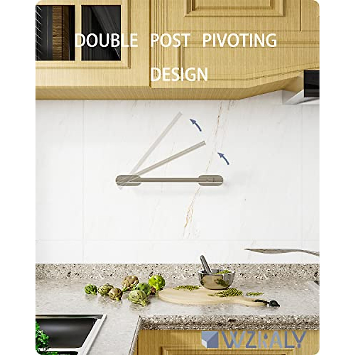 WZKALY Paper Towel Holder, Adhesive Paper Towel Holder Under Cabinet Self-Adhesive or Wall Mounted SUS304 Stainless Steel for Kitchen Bathroom Farmhouse Barbecue Laundry (Sliver)