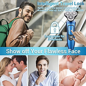 iwoole Electric Razor for Men,Electric Shavers for Men Wet Dry,Rechargeable Mens Electric Shavers Razor Man Shaving Blue