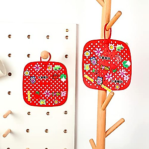 Saintrygo 2 Pieces Shoe Decoration Charm Organizer Shoe Charm Portable Roll Storage Bag Wall Mounted Hanging Silicone Display Stand Not Contain Shoe Charm for Shoe Charm (Red)