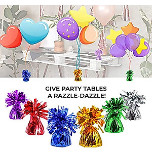 Balloon Weights Balloons & Ribbons - Balloon weights pack of 12 - Black Curling ribbon 12 rolls - 48 Black balloons - Black party decorations Black Ballons ribbon party favor birthday decor (Black)