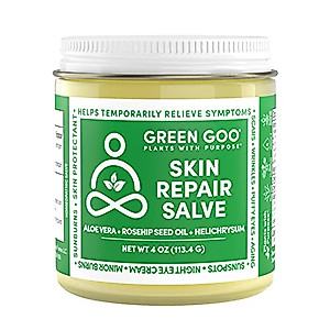 Green Goo Skin Repair Healing Salve, Natural Body & Face Moisturizer with Aloe Vera, Improves Skin's Appearance, Great for Scarring & Wrinkles, 4 Oz