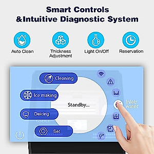 GSEICE Commercial Ice Maker Machine,280lbs/24H with 70lbs Ice Storage Capacity, 20” Air Cooled Undercounter Full Cube Ice Maker, 304 Stainless Steel Smart Control Ice Machine for Home Business Party
