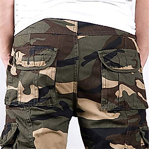 MNXOIA Men Casual Tactical Camouflage Cargo Pants Camo Pattern Army Combat Pants Cotton Work Pockets Military Trousers Gray Camo 32