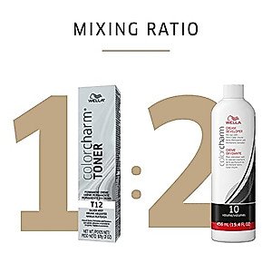 WELLA colorcharm Permanent Crème Toner, Free of Animal-Derivied Ingredients, Parabens Free, Gluten Free, T12 Silver Mist, 2 oz