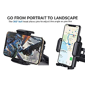 Pokanic Car Cell Phone CD Slot Mount Adjustable 360 Rotation Stand Holder Three-Side Grips Design One Touch Clamp Compatible with iPhone Galaxy Note Pixel Universal (CD Slot Mount)