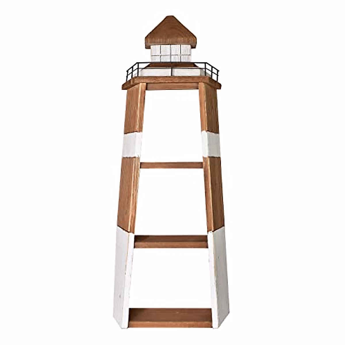 Wooden Lighthouse Shelf Nautical Beach Home Room Decoration, 31.1" H Display Light House Free Standing & Wall Mounted Rustic Lighthouse Shelves for Bathroom Bedroom Living Room Party Decoration