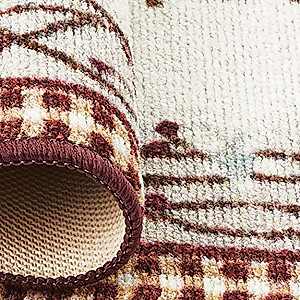 Brumlow Mills Bless Our Home Berry Blossoms Floral Welcome Door Mat for Entryway, Kitchen, or Home Décor Area Rug, 20" x 44", Deep Red