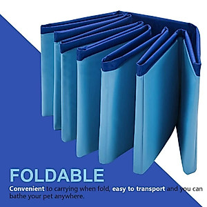 Bearded Dragon Swimming Pool with Inflatable Float Set - Foldable Collapsible Bathing Cooling Pool Bath Tub Reptile Collar Ring for Lizard Amphibians Grooming Health Supplies (30x10cm(11.8''x3.9''))