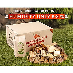 Zorestar Apple Cherry Wood Chips for Smoker (Fruit Mix) - 13-15lb - 100% All Natural Wood Chunks for Smoking and Grilling