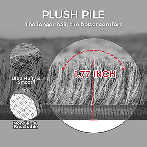 Ultra Soft Rug for Living Room, 5X8 Ft Grey Fluffy Shag Area Rug for Bedroom, Modern Shaggy Carpets Fuzzy Rug for Teens Dorm Nursery Home Decor Aesthetic, Upgrade Anti-Skid Durable