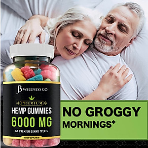 [2-PACK] Hemp Gummies Premium – 6000 MG – Great for Peace & Relaxation - Calming Gummies – Vitamins & Omega 3,6,9 – Made in The USA [2-PACK]