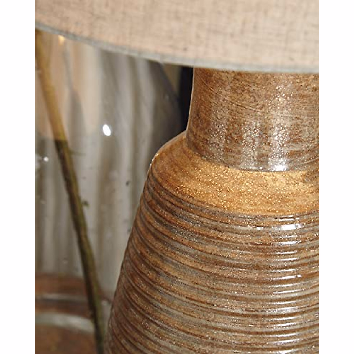 Signature Design by Ashley Calixto Casual 30" Single Ceramic Table Lamp with Ribbed Texture, Brown