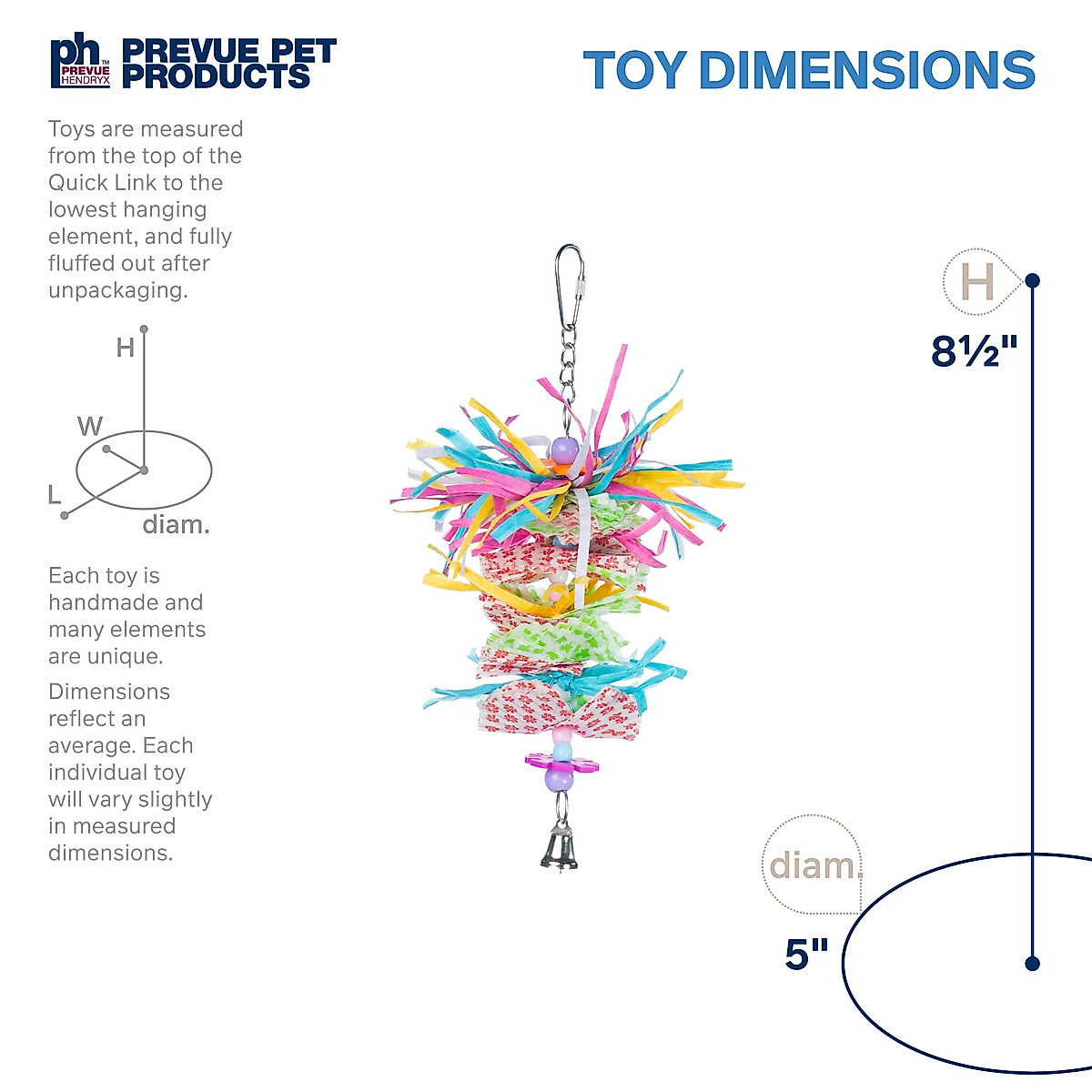 Pervue Pet Products Sound & Movement Miami Frost Bird Toy 62674