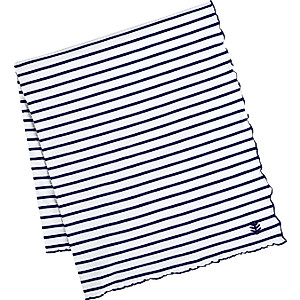 Coolibar UPF 50+ Savannah Sun Blanket - Sun Protective (One Size- White/Navy Stripe)