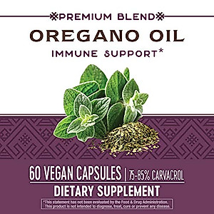 Nature's Way Oregano Oil Premium Blend, Immune Support*, Vegan, 60 Capsules