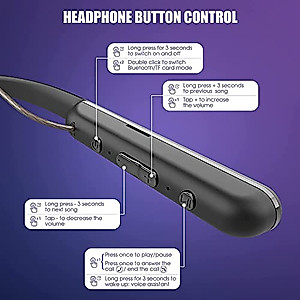 RYNDAO Wireless Earbuds Bluetooth Headphones 100hrs Play Back Sport Earphones Over-Ear Buds with Earhooks Built-in Mic Bluetooth 5.0Headset for Workout Running, for iPhone/Samsung/iOS/Android