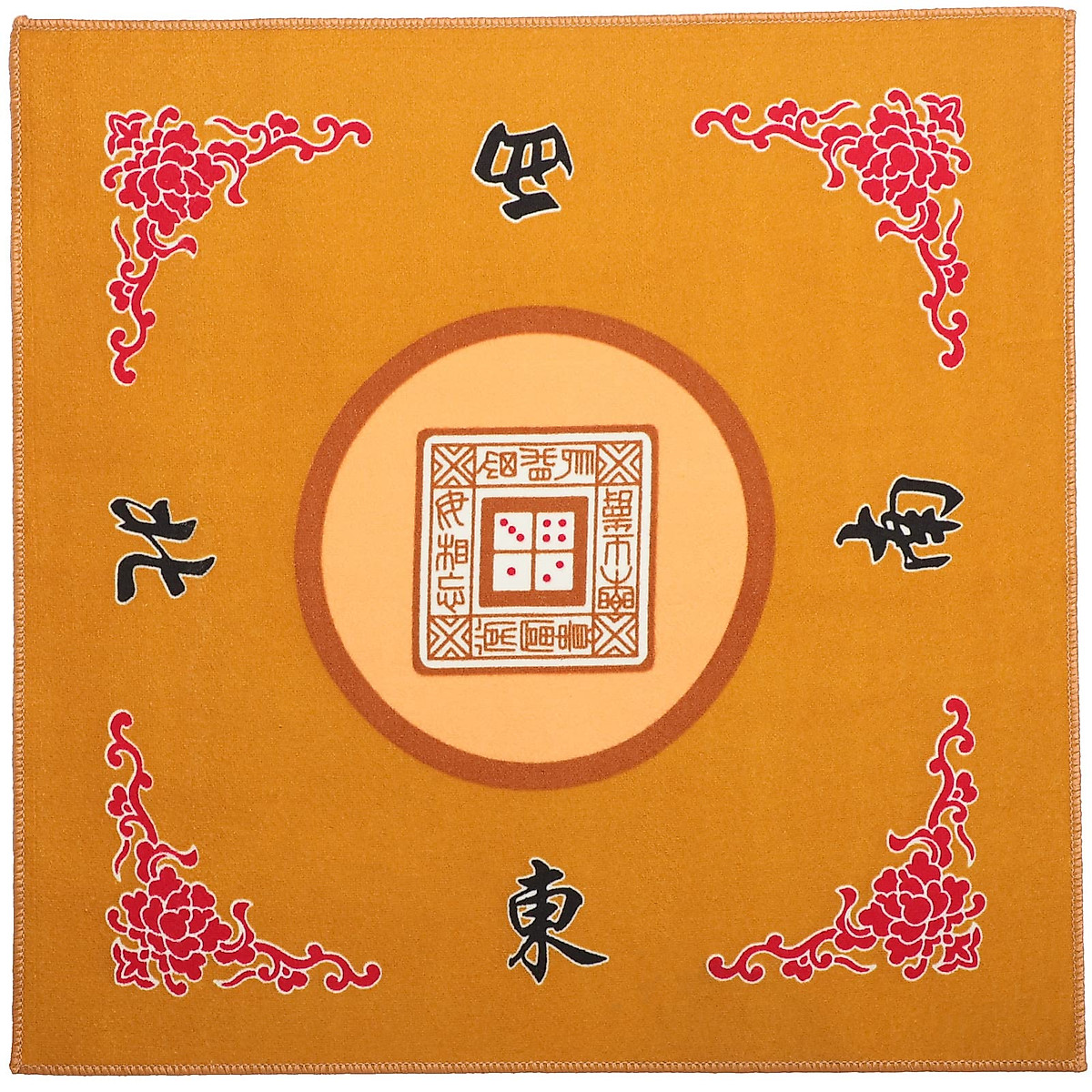 GUSTARIA Chinese Mahjong Set, with X-Large 144 Numbered Melamine Yellow Tiles, 2 Spare Tiles, 6 Dice and a Wind Indicator, Carrying Travel Case with English Instruction, Mahjong Mat (Yellow)