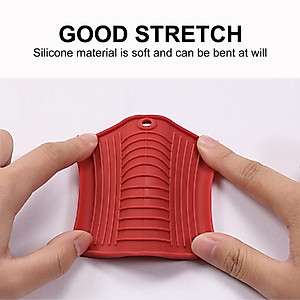 Xokipol 4Pcs Silicone Assist Handle Holder Hot Handle Holder Cast Iron Handle Cover Pot Grip Handle Sleeve for Enameled Griddles Casserole Frying Pans Oven Trays Cookware(Red)