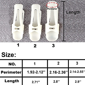 Reppkyh Big Finger Splints, Mallet Brace Large Size Plastic Support, Immobilizer Joint Protection Injury Finger,osteoarthritis, and pain (1 Set(3Pcs)), White Splints