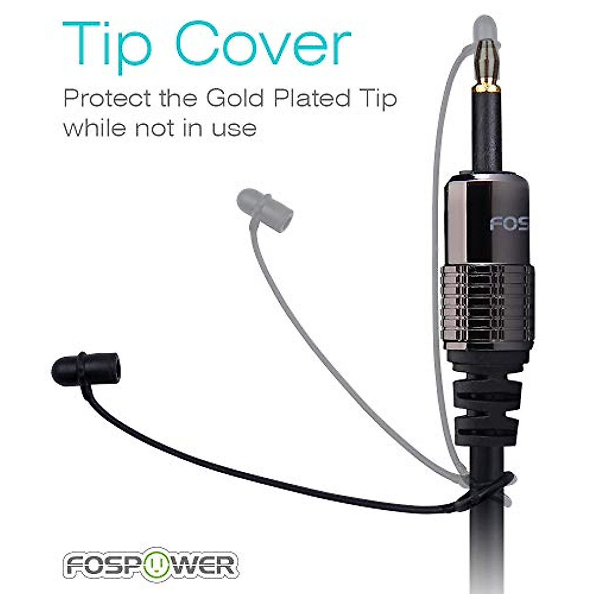 FosPower (3ft) 24K Gold Plated Toslink to Mini Toslink Digital Optical S/PDIF Audio Cable with Metal Connectors & Strain-Relief PVC Jacket FosPower (3ft) 24K Gold Plated Toslink to Mini Toslink Digital Optical S/PDIF Audio Cable with Metal Connectors & St