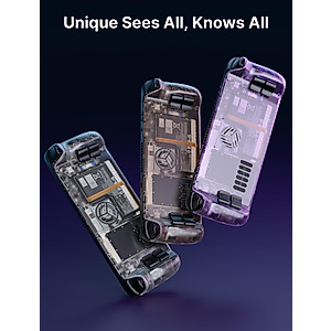 JSAUX Transparent Back Plate Compatible with Steam Deck LCD, DIY Clear Replacement Back Shell Case Compatible with Steam Deck LCD - PC0106 Vents Version [Purple]