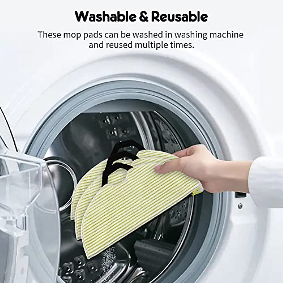 BSRTOP Vacuum Mop Replacement Pads Kit: 10pcs Replacement Parts Side Brushes Filters & Cleaning Mop Pads for Shark RV2001WD AV2001WD Robot