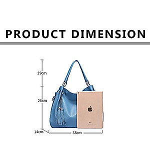 Vintage Leather Hobo Bags Top Handle Tote Handbags Cross body Shoulder Purse for Women (Hot pink)