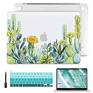 Batianda Laptop Case for MacBook Pro 13 inch 2022 M2 Chip 2021 2020 A2338 M1 A2289 A2251 Model,Hard Shell Case with Keyboard Cover & Screen Protector for Newest Mac Pro 13 with Touch Bar, Cactus