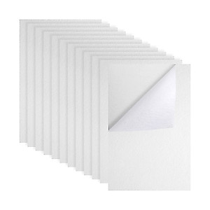 AIEX 12 Sheets Self Adhesive Felt Sheets, 7.9x11.8inch Sticky Back for Crafts Drawer Liner Jewelry Box DIY (White)