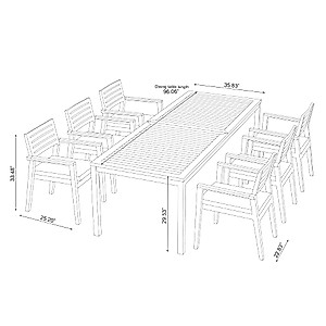 NewAge Products Outdoor Furniture Rhodes 7 Piece Dining Set with 96" Table, 91538