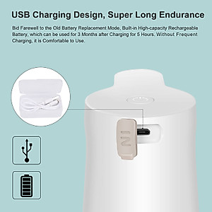 Wisekoti New Generation of Automatic Foaming Soap Dispenser, Electric and Rechargeable, Touchless Foam Soap Dispenser for Kitchen Sink & Bathroom Countertop, Dish Soap Dispenser, Hand Soap Dispenser