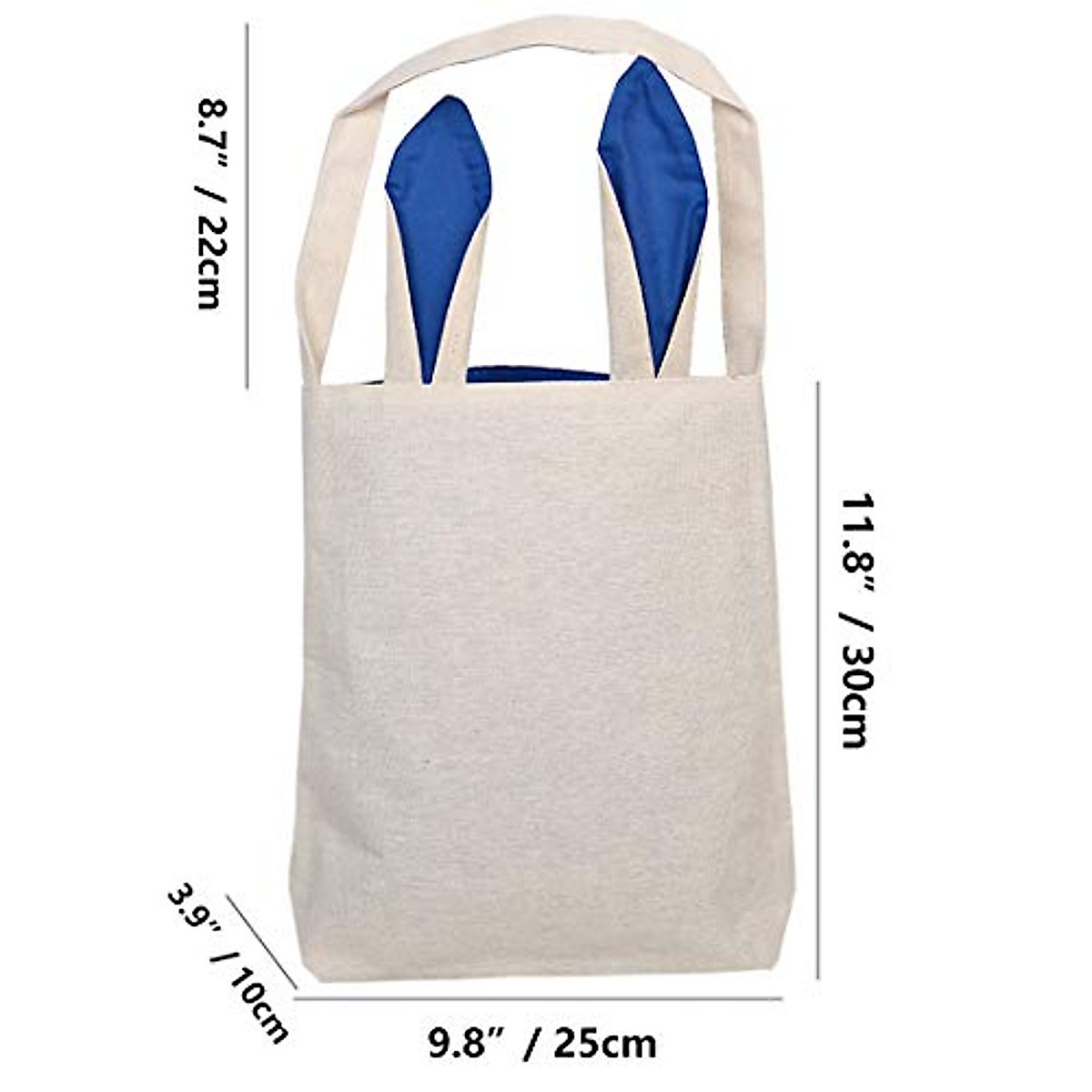 Easter Bunny Bags, Easter Bunny Baskets Rabbit Ears Design Jute Cloth Tote Bags for Kids Eggs Hunting, Candy and Gifts Carry Bucket at Easter Party (6 Pack)