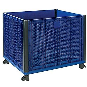 GLOBAL INDUSTRIAL Stakable Bulk Container w/ Collapsible Solid Wall, 39-1/4 inchL x 31-1/2 inchW x 29 inchH