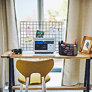 Mesh Pen Holder, Desk Organizer for Desk Pencil Holder with 8 Compartments and 1 Drawer Desk Supplies for Office Home 1 PC