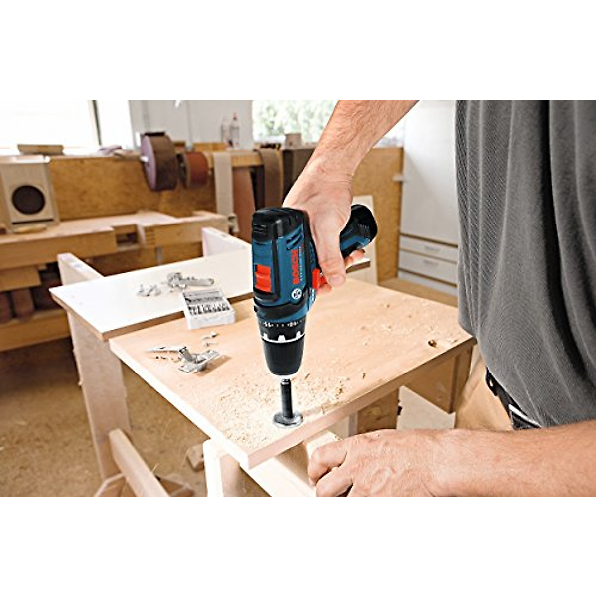 BOSCH Power Tools Combo Kit GXL12V-310B22 - 12V Max 3-Tool Set with 3/8 In. Drill/Driver, Pocket Reciprocating Saw and LED Worklight,Black/Blue
