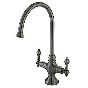 Kingston Brass KS1768ALLS Vintage Two-Handle Kitchen Faucet, 7-7/8 inch in Spout Reach, Brushed Nickel