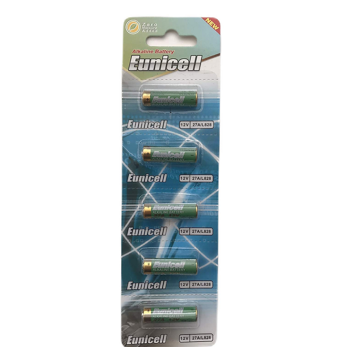 5 Eunicell 27A / L828 / A27 12V Alkaline Battery Long Shelf Life 0% Mercury (Expire Date Marked)